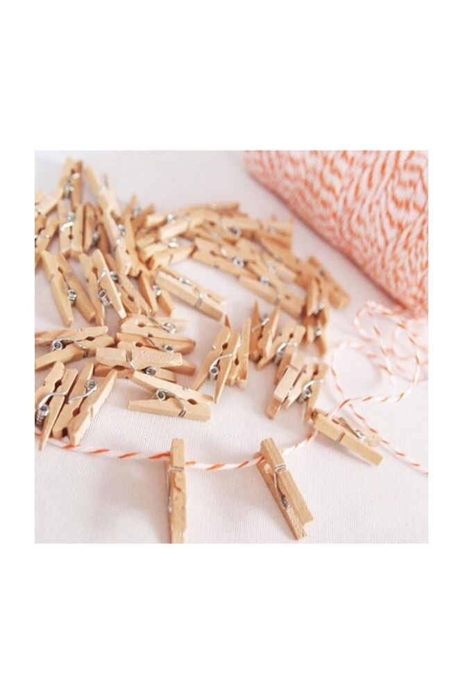 100 Adet Ahşap Küçük 2-5cm Mandal- Ataç Fotoğraf Askısı Mandalı - Çarşı ...