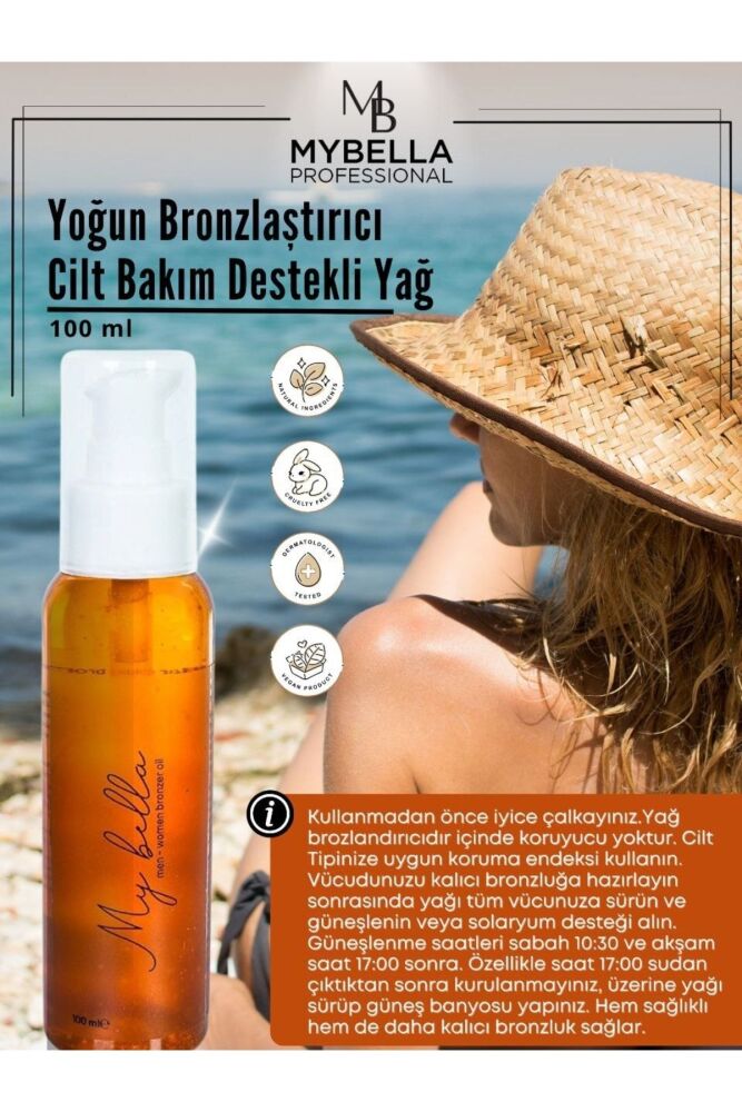 100 ml Yoğun Bronzlaştırıcı Cilt Bakım Destekli Yağ.- Solaryum Yağı ...