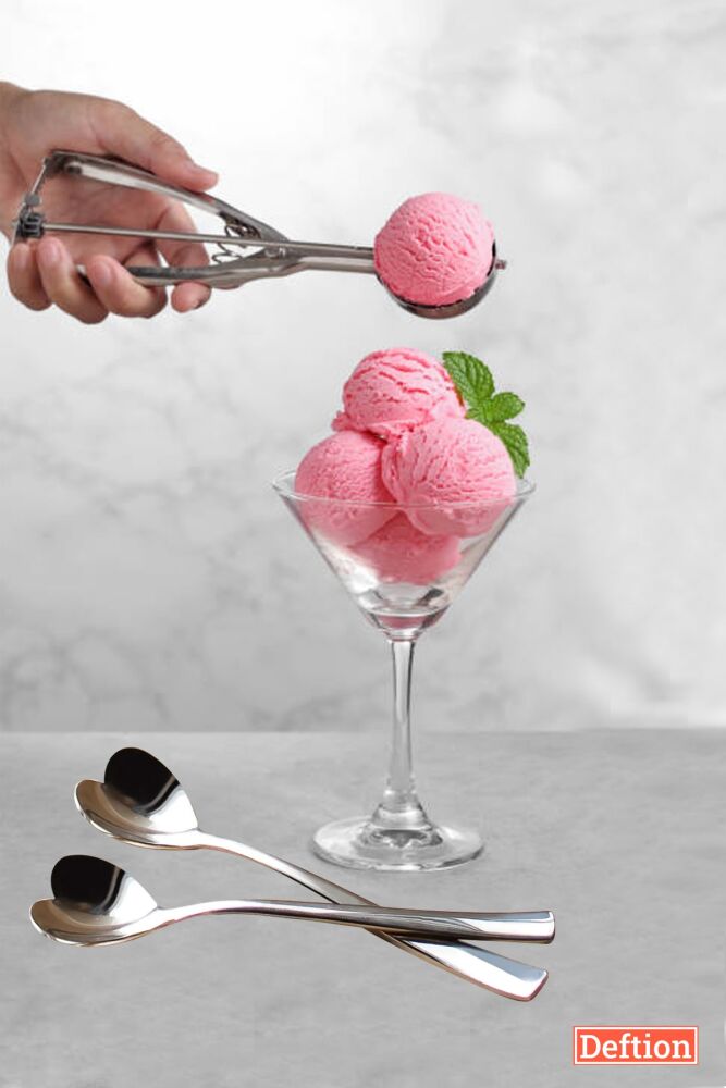 7li Çelik Dondurma Seti Bas Bırak Dondurma Koyma Alma Aleti Kaşığı ...