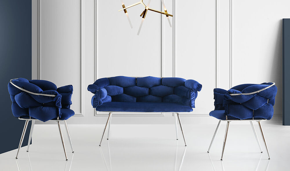 Balon Mavi Çay Seti Koltuk - Çarşı 24 - Avrupa'nın Türk Çarşısı