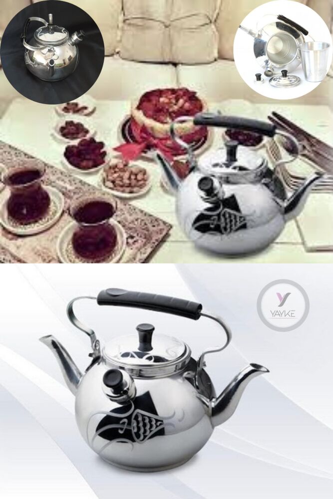 Çift Taraflı Osmanlı Motifli Alüminyum Demlik Süzgeçli Çaydanlık ...