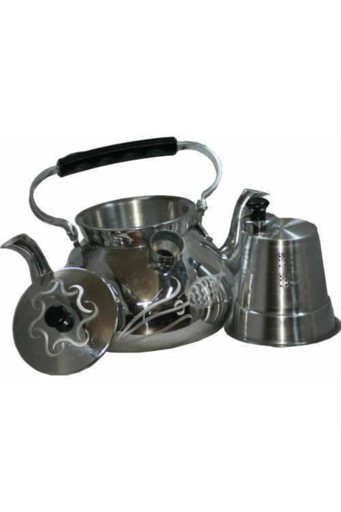 Çift Taraflı Osmanlı Motifli Alüminyum Demlik Süzgeçli Çaydanlık ...