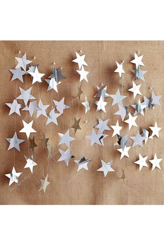Gümüş Gri Asmalı Yıldız Tavan Süsleme Ipli Sarkıt Süs - Çarşı 24 ...
