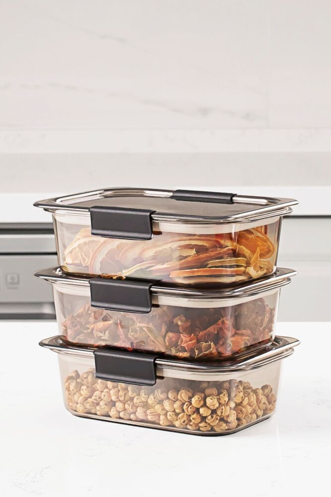 Org-130 3'lü Meyve & Sebze Saklama Kabı Seti Kapaklı Beslenme Kabı 900ml*3 Erzak Saklama Kabı ...