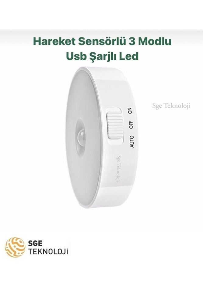Sarı Işık Hareket Sensörlü 8 Ledli Usb Şarjlı Led Işık On-auto-off ...